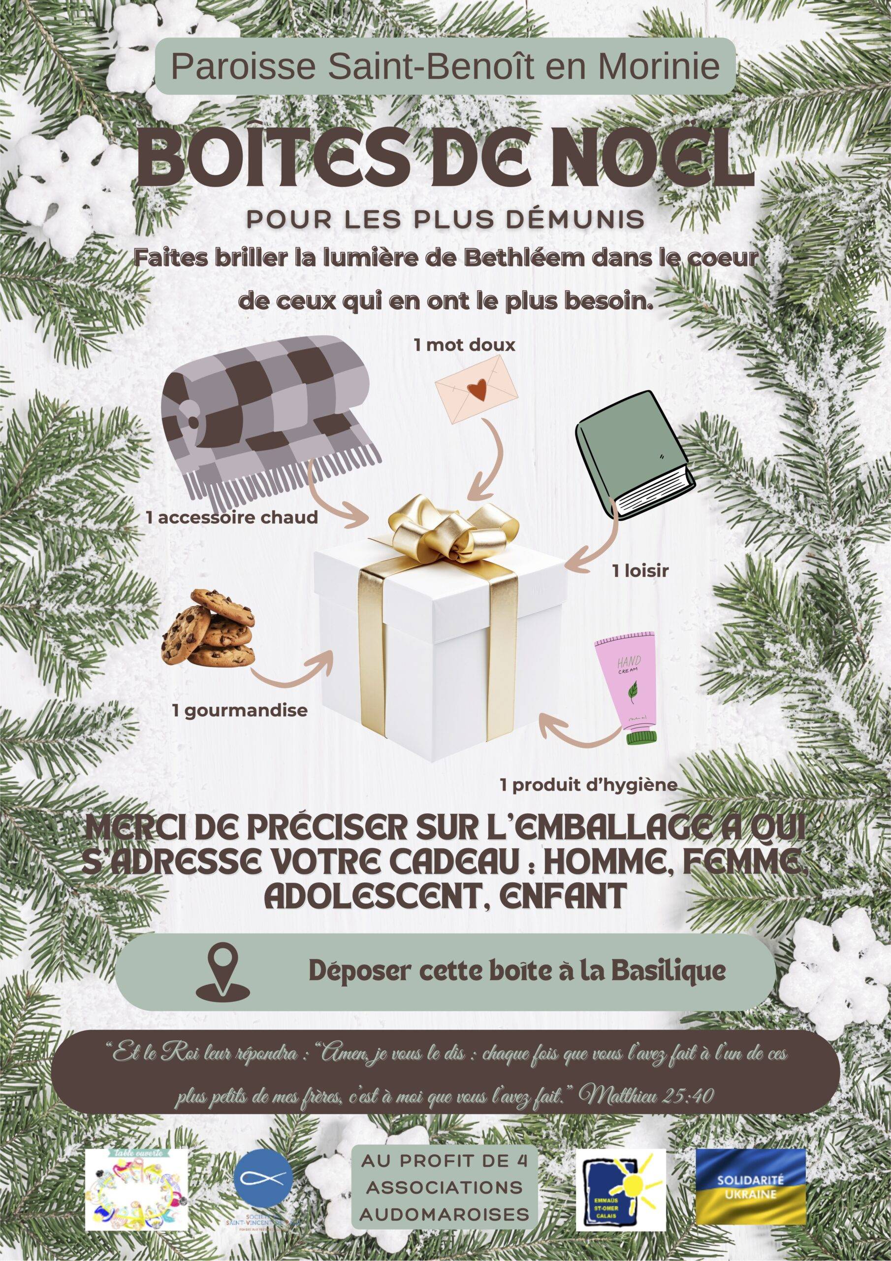 Audomar - Paroisse Saint-Omer - Opération boîte de Noël